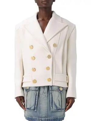 Balmain Button Detailed Coat - White