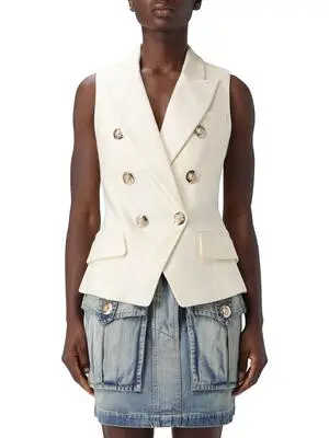 Balmain Double Breasted Waistcoat - White