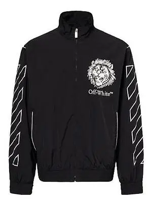Off-White Lion Print Relaxed-fit Track Jacket - Black - White