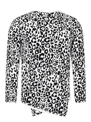Comme Des Garçons Animal-print Asymmetric Knitted Jumper - White/black