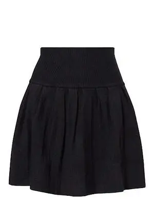 AMY LYNN Knitted Flared Mini Skirt - Black