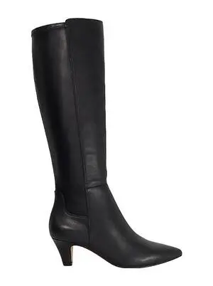 DUNE Leather Heeled Knee-high Boots - Black Leather