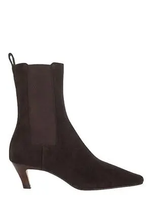 DUNE Odele Suede Heeled Ankle Boots - Brown Suede