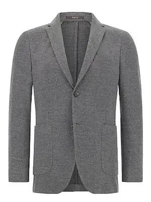 Boggi Milano Micro-texture Cotton-wool Blend Jersey Blazer - Grey