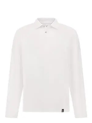 Boggi Milano Pima Long-sleeve Cotton Polo Shirt - White