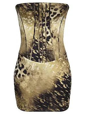 House Of Cb Leopard-print Strapless Mini Dress - Leopard Print