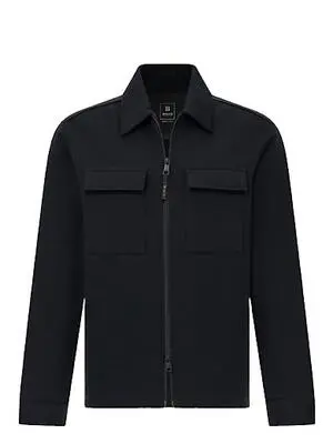 Boggi Milano Nexus Technical Wool Blend Shirt Jacket - Black