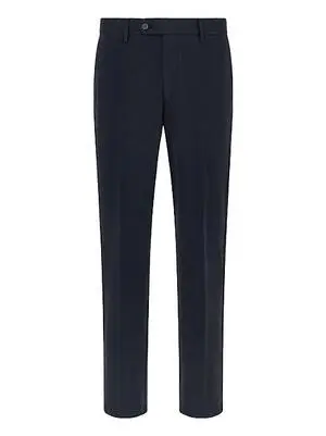 Boggi Milano Slim-fit Straight-leg Stretch-cotton Trousers - Navy Blue