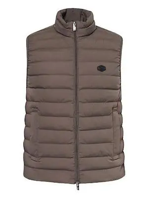 Emporio Armani Brand-patch Regular-fit Woven-down Gilet - Beluga