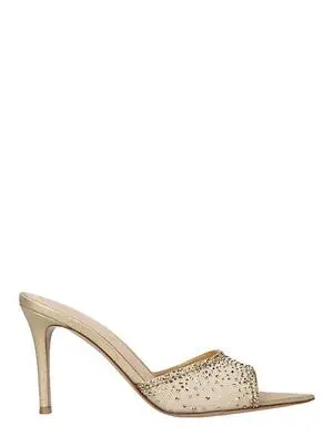 GIANVITO ROSSI Rania 85 Mesh Heeled Mules - Gold