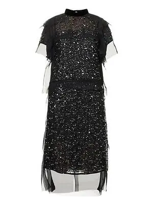 Sacai Sequin-embellished Layered Top - Black