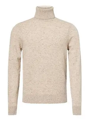 Dunhill Roll-neck Cashmere Blend Jumper - Oat Meal