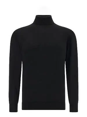 Boggi Milano Turtle-neck Merino-wool Jumper - Black