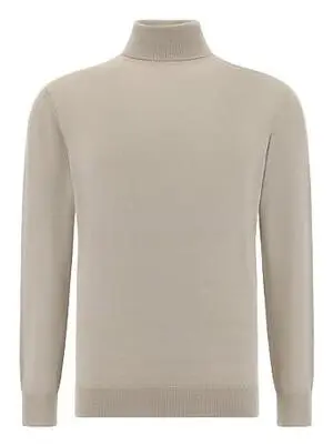 Boggi Milano Merino Wool Turtleneck Jumper - Sand