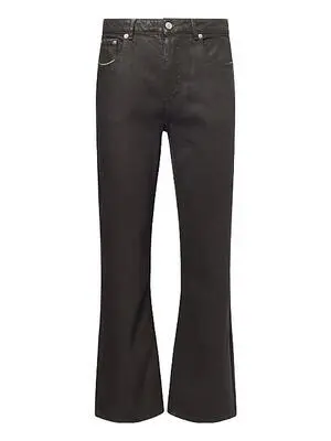COLE BUXTON Straight-leg Wax Coated Denim Jeans - Brown