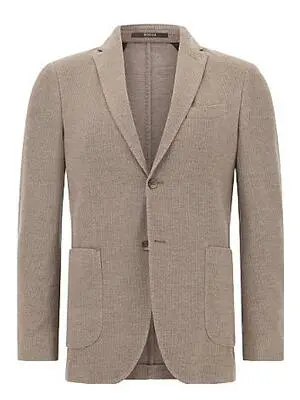Boggi Milano Micro-texture Cotton-wool Blend Jersey Blazer - Taupe