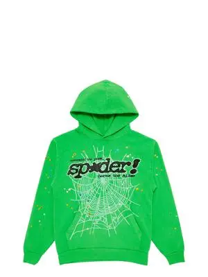 SP5DER Punk V2 Rhinestone Hoodie - Green