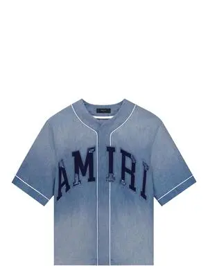 Amiri Sun Faded Baseball Shirt - Blue