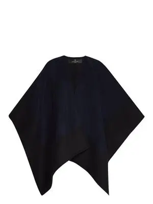 Gorski Reversible Wool Cape - Black Navy