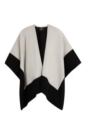 Gorski Reversible Wool Cape - Black White