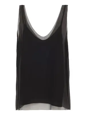 TOTÊME Chiffon Sleeveless Slip Top - Black
