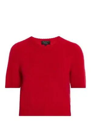 Rag & Bone Jada Cashmere Short-sleeve Sweater - Red