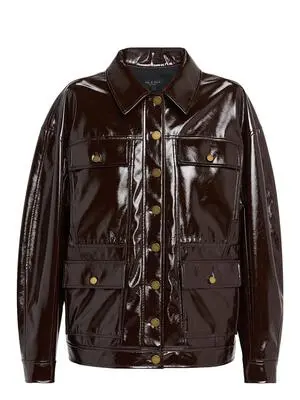 Rag & Bone Amy Faux Patent Leather Jacket - Brown