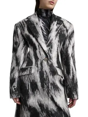 Givenchy Animal Cocoon Coat - Gray