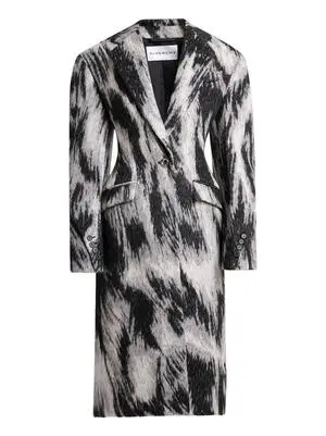 Givenchy Animal Cocoon Coat - Grey Mix