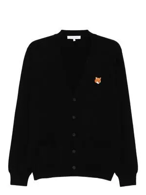 Maison Kitsuné Fox Head Wool Cardigan - Black