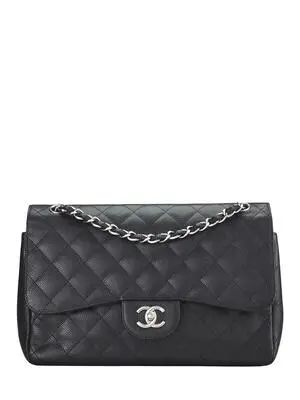 CHANEL Quilted Caviar Jumbo Double Flap Bag