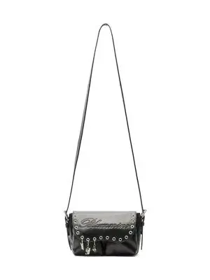 Blumarine Eyelet Butterfly-charm Shoulder Bag - Black