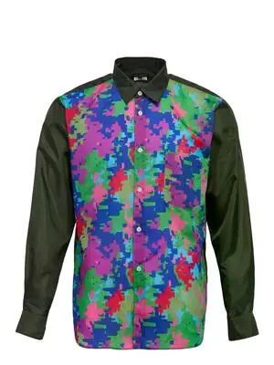 Comme Des Garçons Colour-block-print Shirt - Green