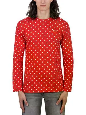 Comme Des Garçons Polka-dot Long-sleeve T-shirt - Red