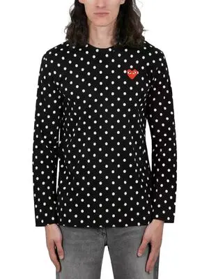 Comme Des Garçons Dot Heart T-shirt - Black