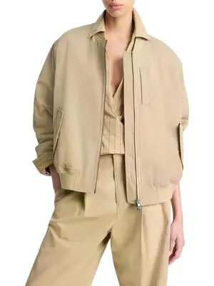 Vince Long-sleeved Bomber Jacket - Neutrals
