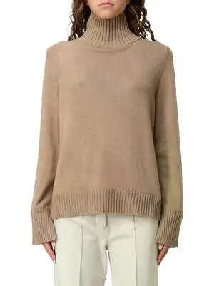ALLUDE Ribbed High-neck Sweater - Neutrals