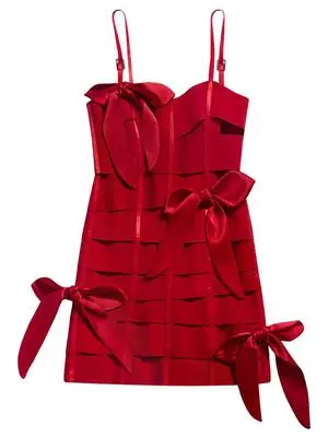 AREA Bow Bandage Mini Dress - Red