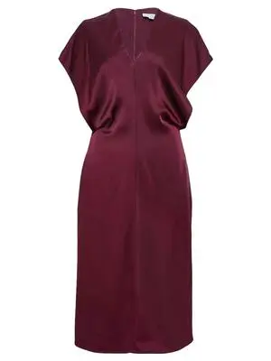 Stella McCartney V-neck Satin Dress - Red