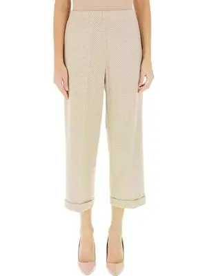 Liviana Conti Herringbone Cuffed Trousers - Neutrals