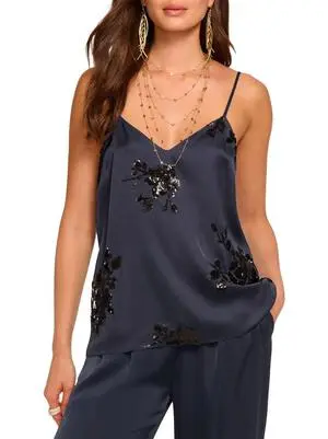 Ramy Brook Embellished Satin Camisole - Navy