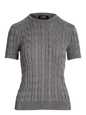 Ralph Lauren Cable Knit Short-sleeve Sweater - Grey