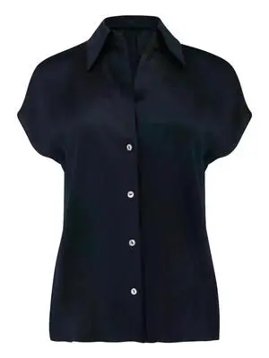 VINCE Cap-Sleeve Silk Shirt