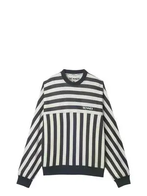Sunnei X Biffi Striped Crew-neck Sweatshirt - Blue