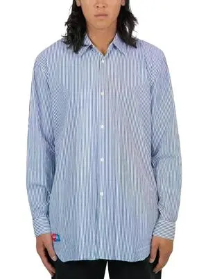 Comme Des Garçons Logo Striped Shirt - Blue