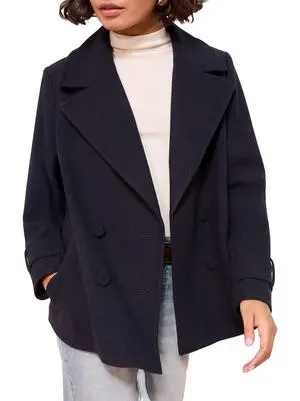 FRIENDS LIKE THESE Double Breasted Pea Coat - Blue
