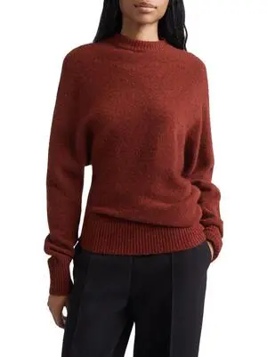 Proenza Schouler Abie Boiled Wool Blend Sweater Cinnamon