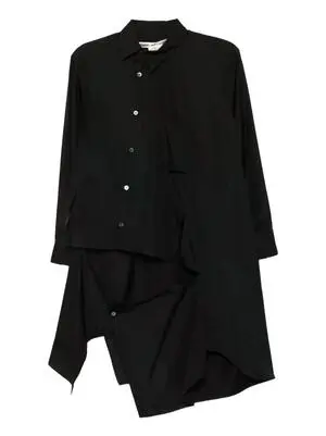 Comme Des Garçons Cut-out Cotton Shirt - Black