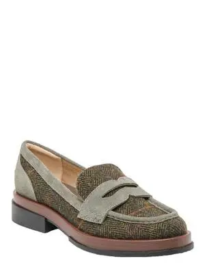 Dolce Vita Abey Penny Loafer - Olive Plaid Tweed
