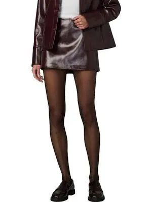Joe's Jeans Patent Faux Leather Mini Skirt - Bordeaux